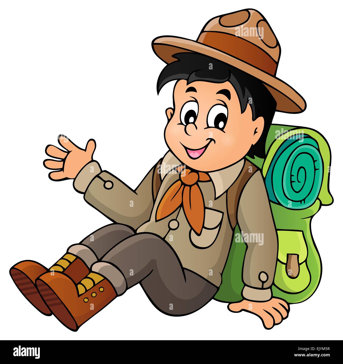 Scout boy theme image 1 - picture illustration Stock Photo - Alamy