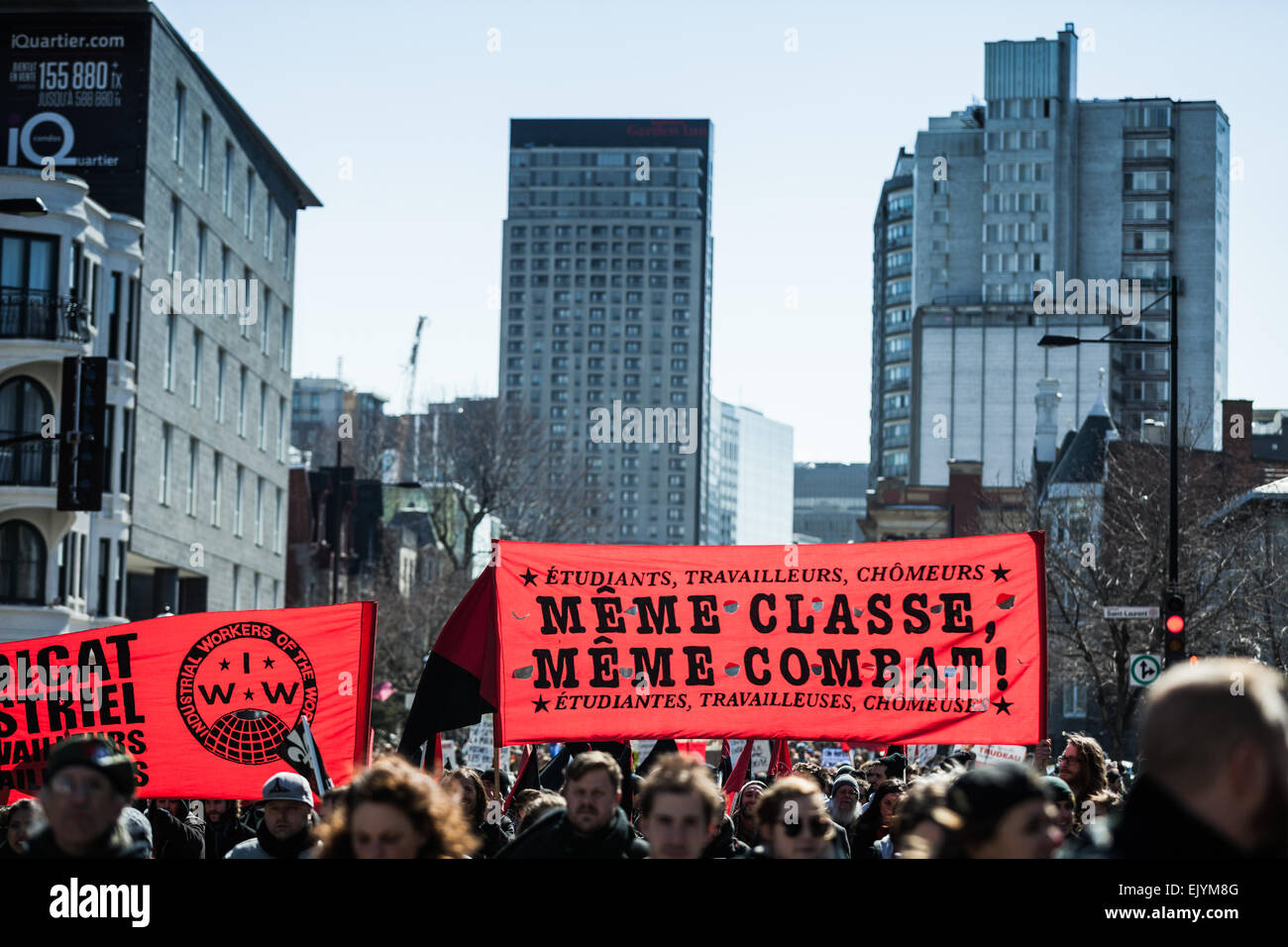 MONTREAL, CANADA, APRIL 02 2015. Riot in the Montreal Streets to ...