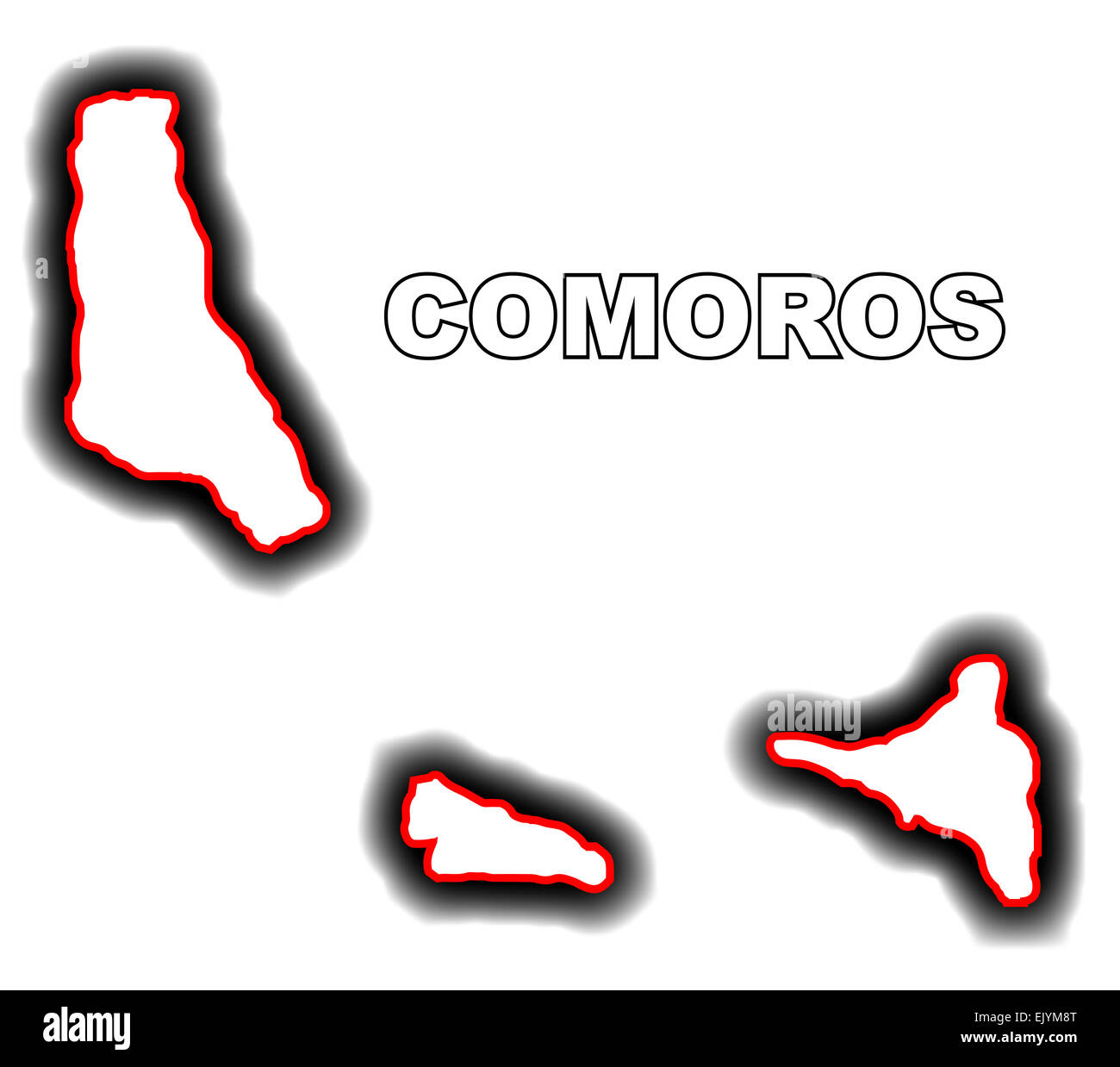 Outline map of the Arab League country of Comoros Stock Photo - Alamy