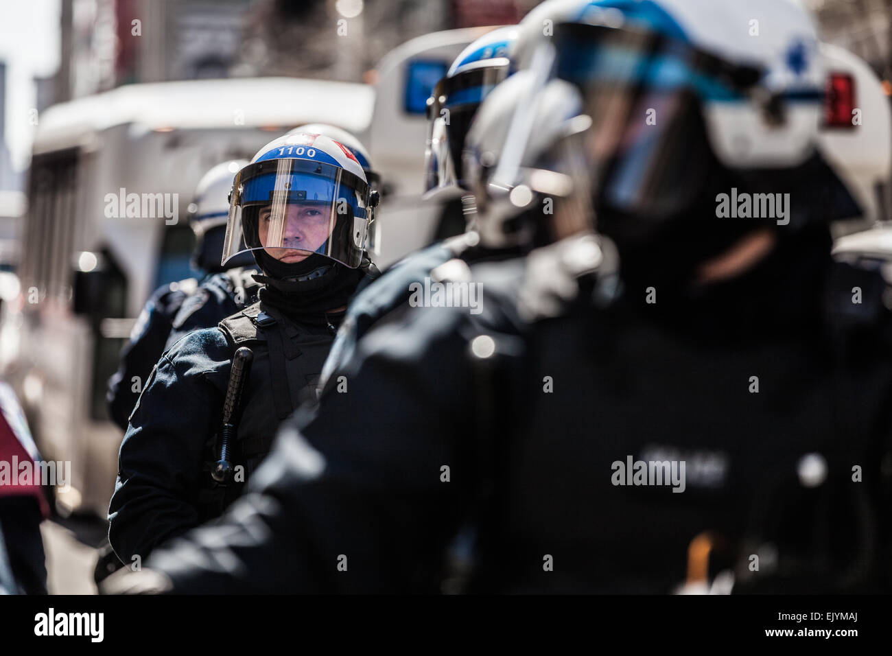 MONTREAL, CANADA, APRIL 02 2015. Riot in the Montreal Streets to ...