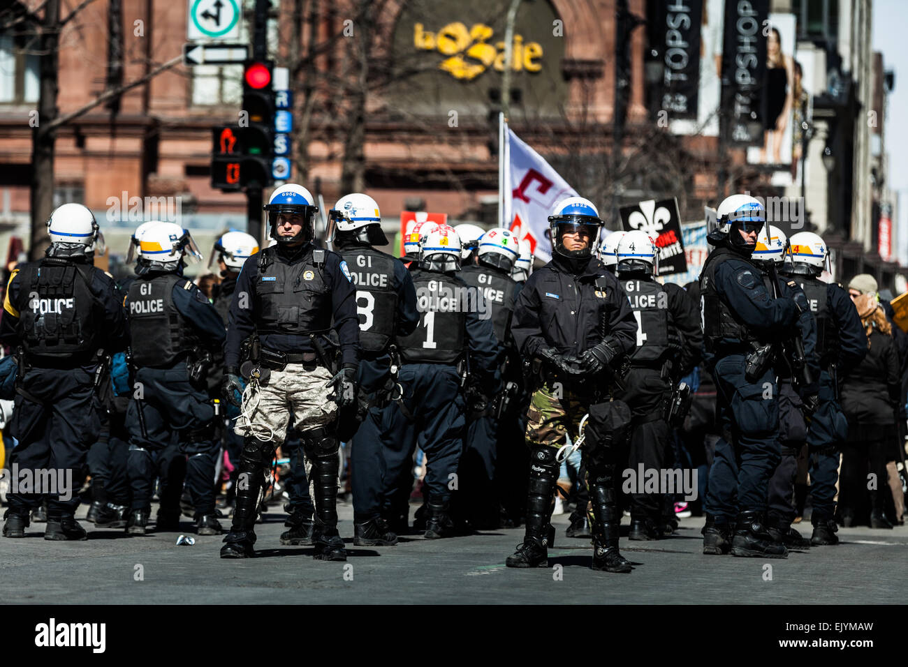 MONTREAL, CANADA, APRIL 02 2015. Riot in the Montreal Streets to ...