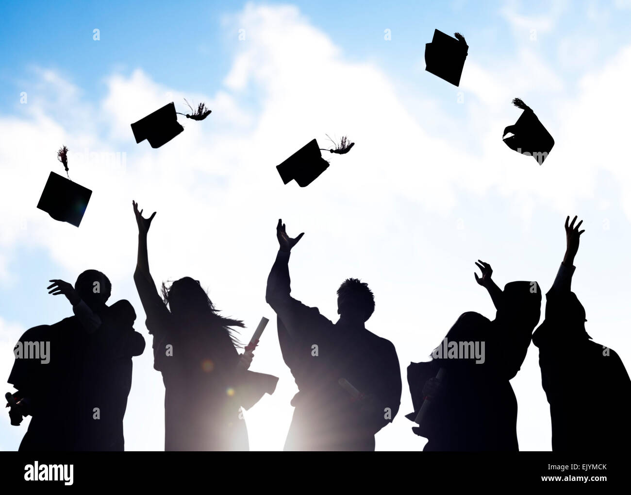 Group Of Diverse International Students Celebrating Graduation Stock ...