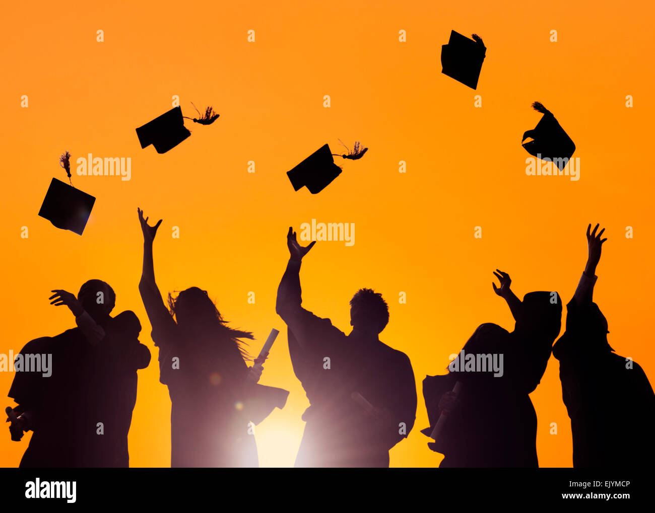 Diverse International Students Celebrating Graduation Stock Photo - Alamy