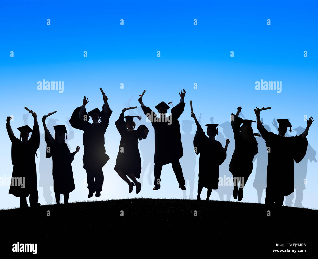Group Of Diverse International Students Celebrating Graduation Stock ...