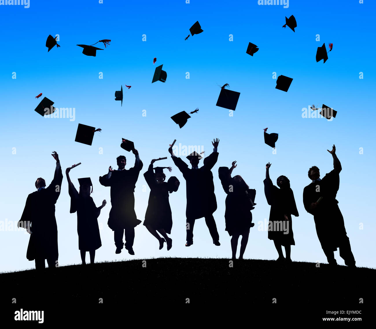 Group Of Diverse International Students Celebrating Graduation Stock ...