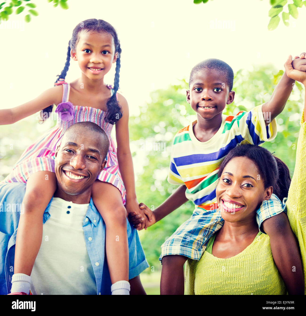 Family Bonding Happiness Togetherness Park Concept Stock Photo - Alamy