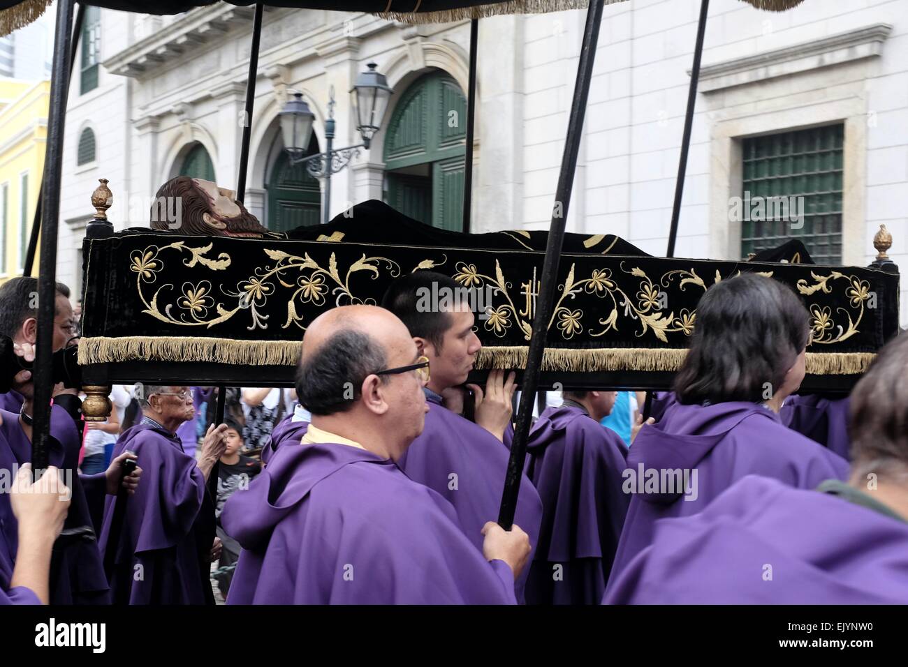 The Body of Christ being carried through the streets of Macau during ...