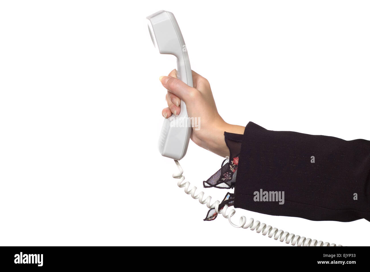 Womans hand holding phone receiver hi-res stock photography and images ...