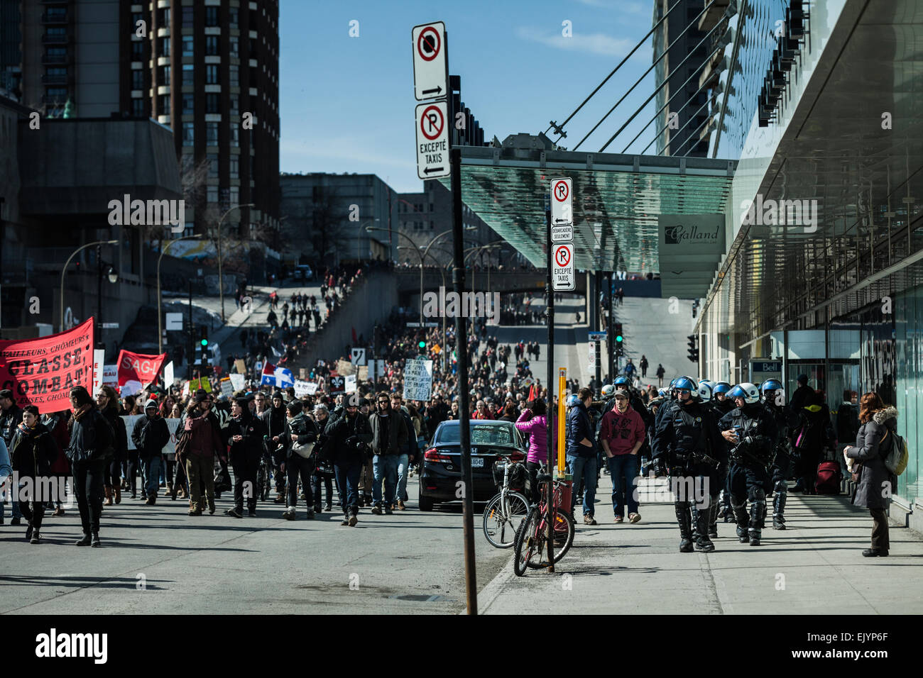 MONTREAL, CANADA, APRIL 02 2015. Riot in the Montreal Streets to ...