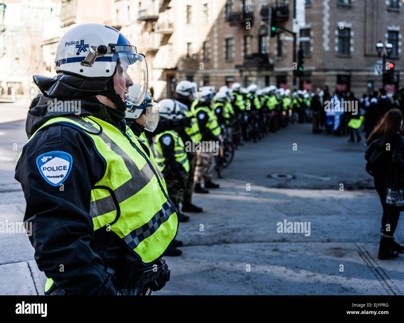 MONTREAL, CANADA, APRIL 02 2015. Riot in the Montreal Streets to ...
