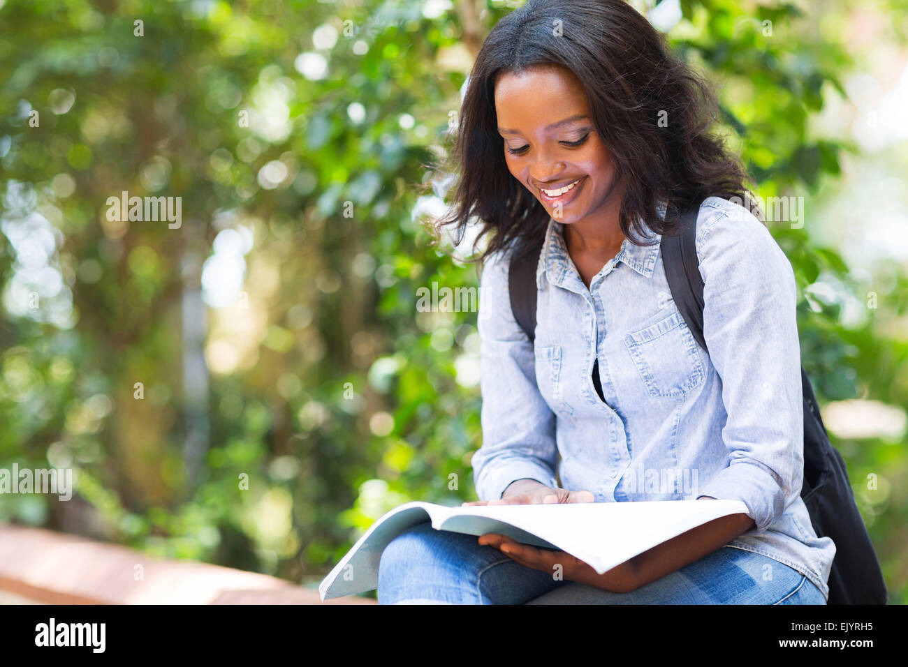 smart African American university student studying Stock Photo - Alamy