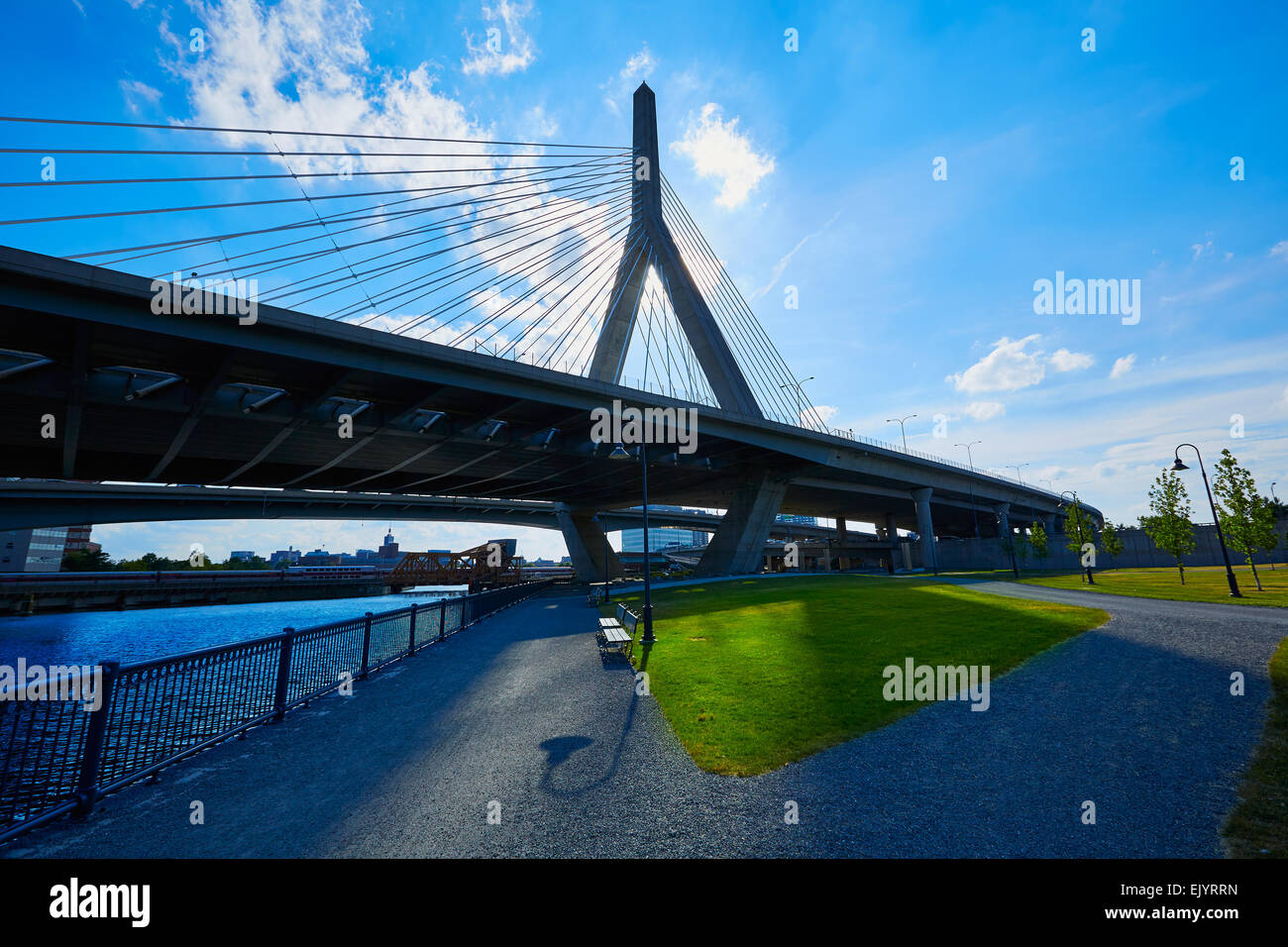 Boston Zakim bridge in Bunker Hill Massachusetts USA Stock Photo - Alamy