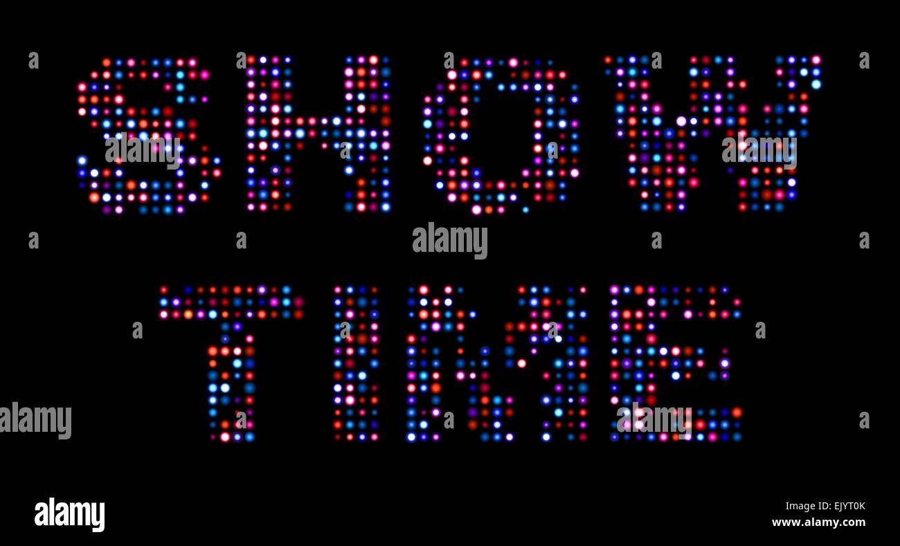 Show time led text Stock Photo - Alamy
