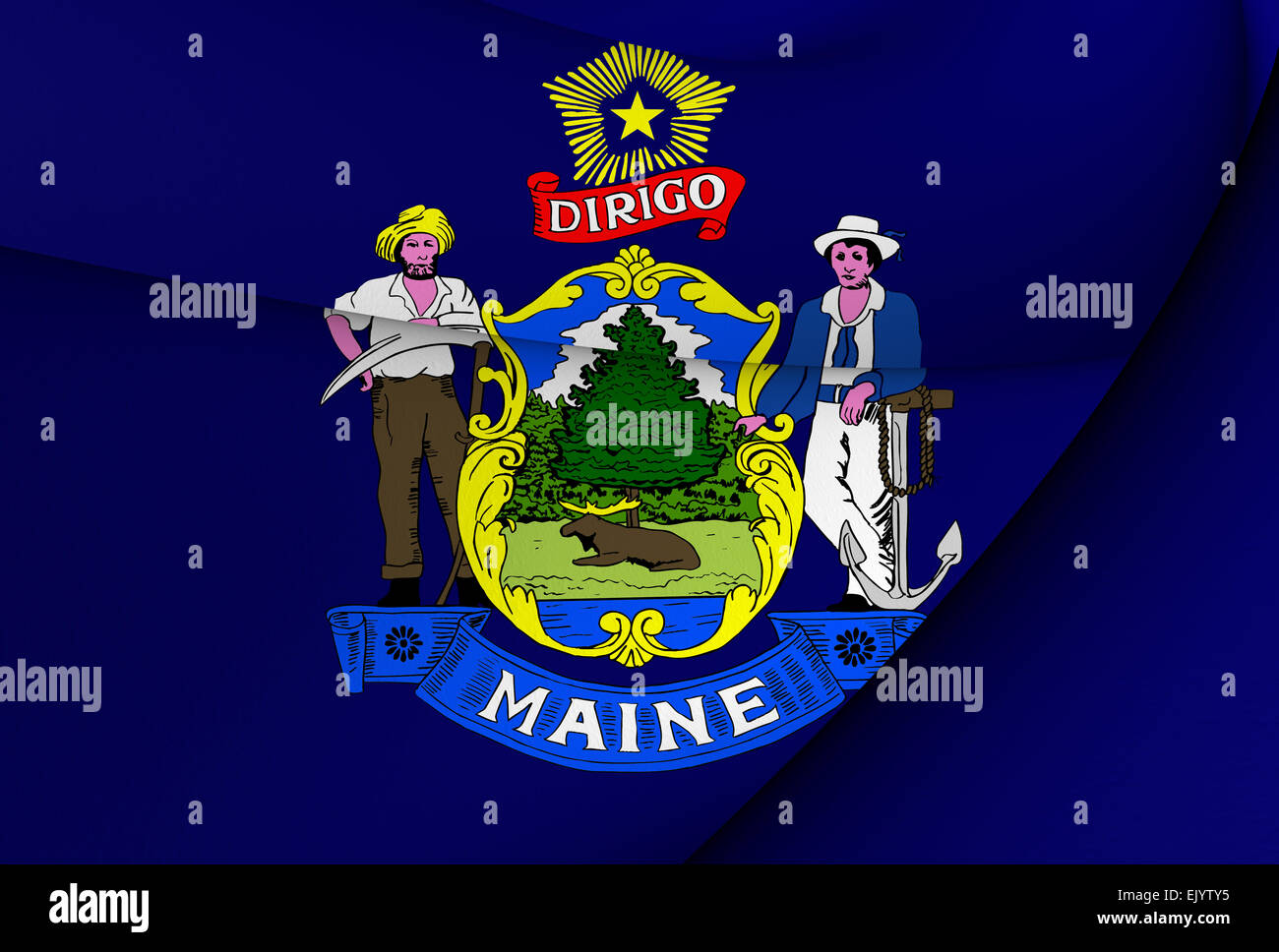 State flag maine waving hi-res stock photography and images - Alamy