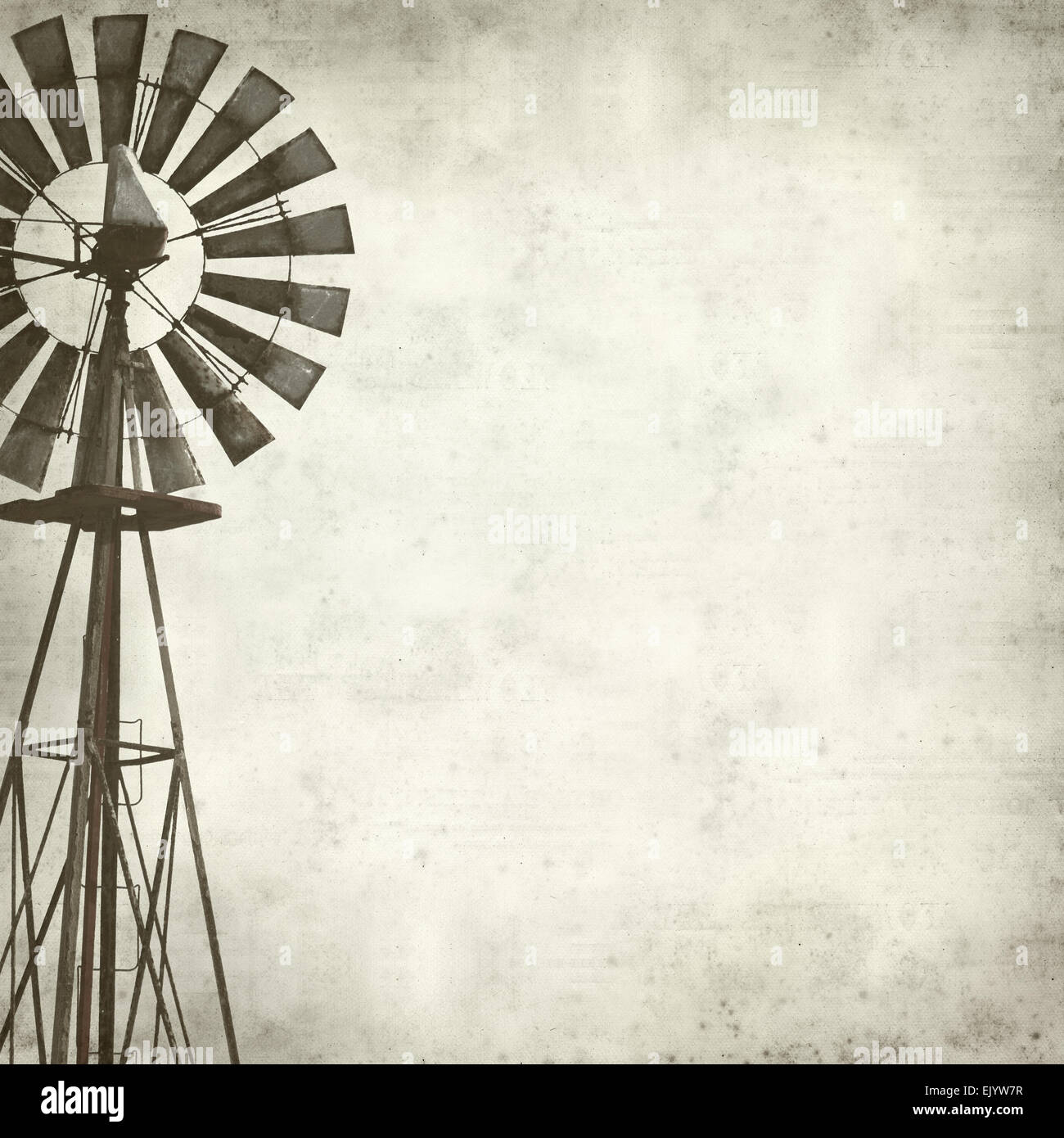 textured old paper background with old rusty windpump Stock Photo - Alamy