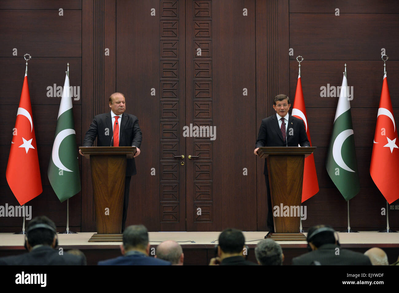 Ankara, Turkey. 3rd Apr, 2015. Turkish Prime Minister Ahmet Davutoglu ...