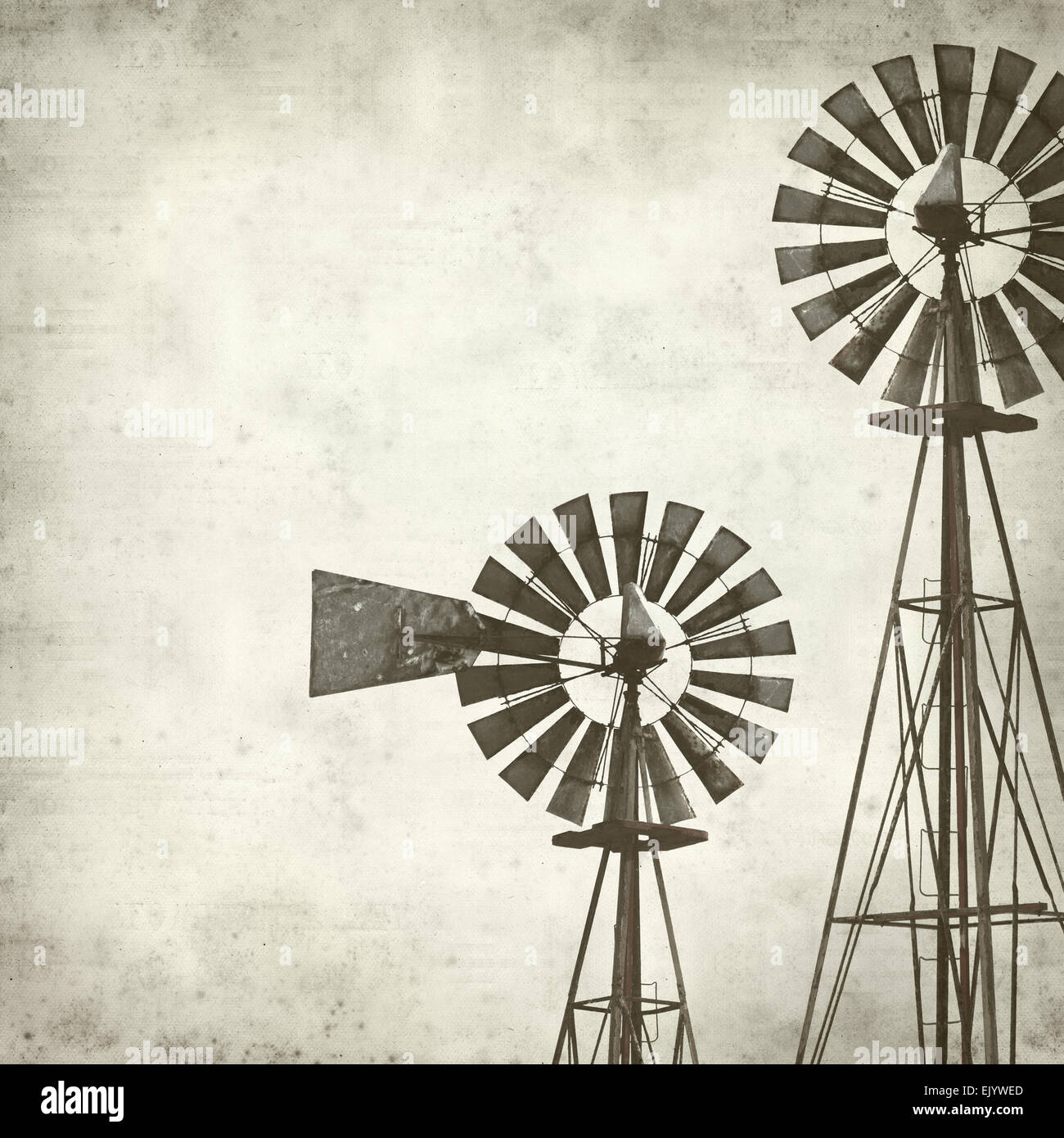 textured old paper background with old rusty windpump Stock Photo - Alamy