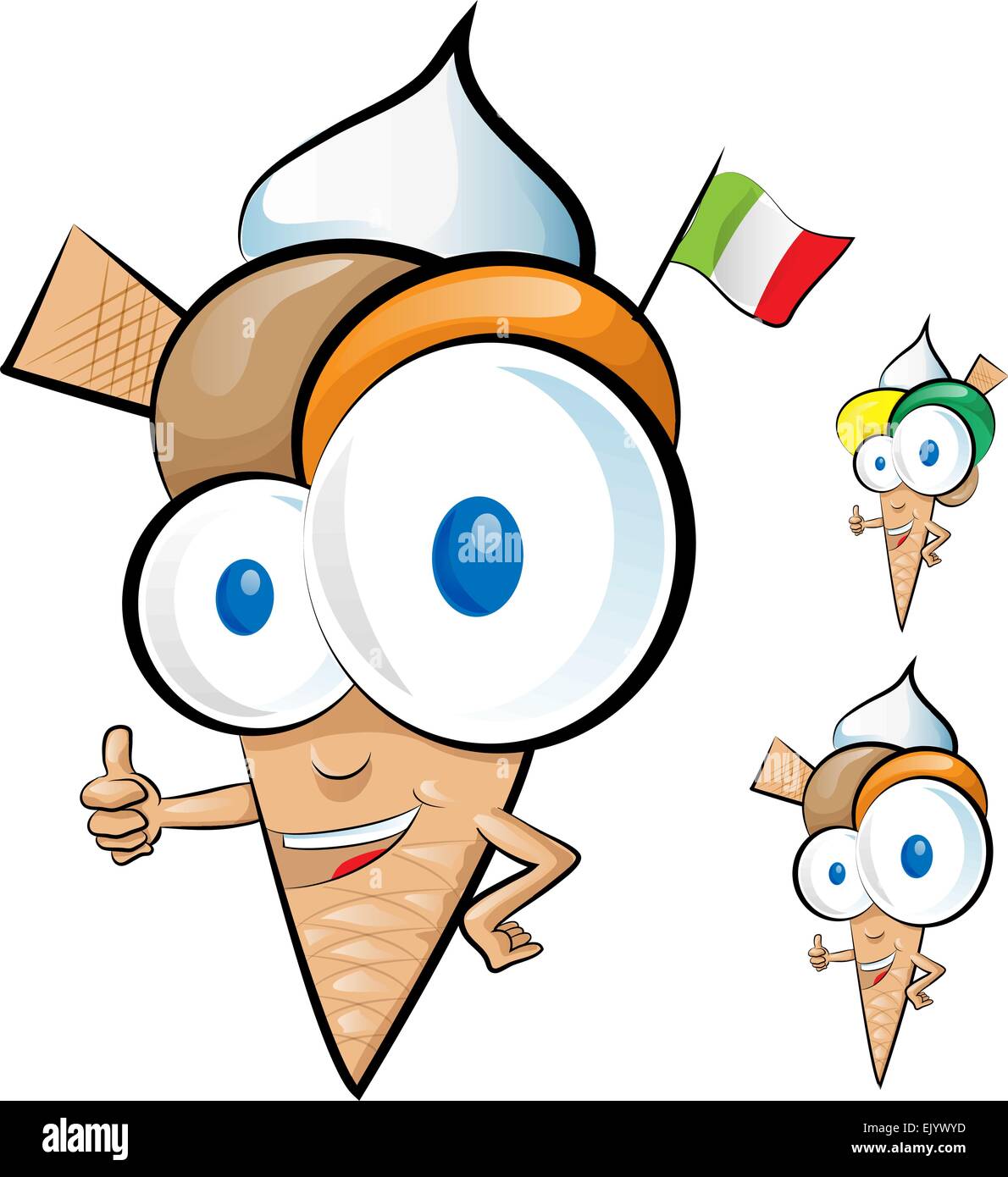 Ice cream cartoon set isolated on white background Stock Vector Image ...
