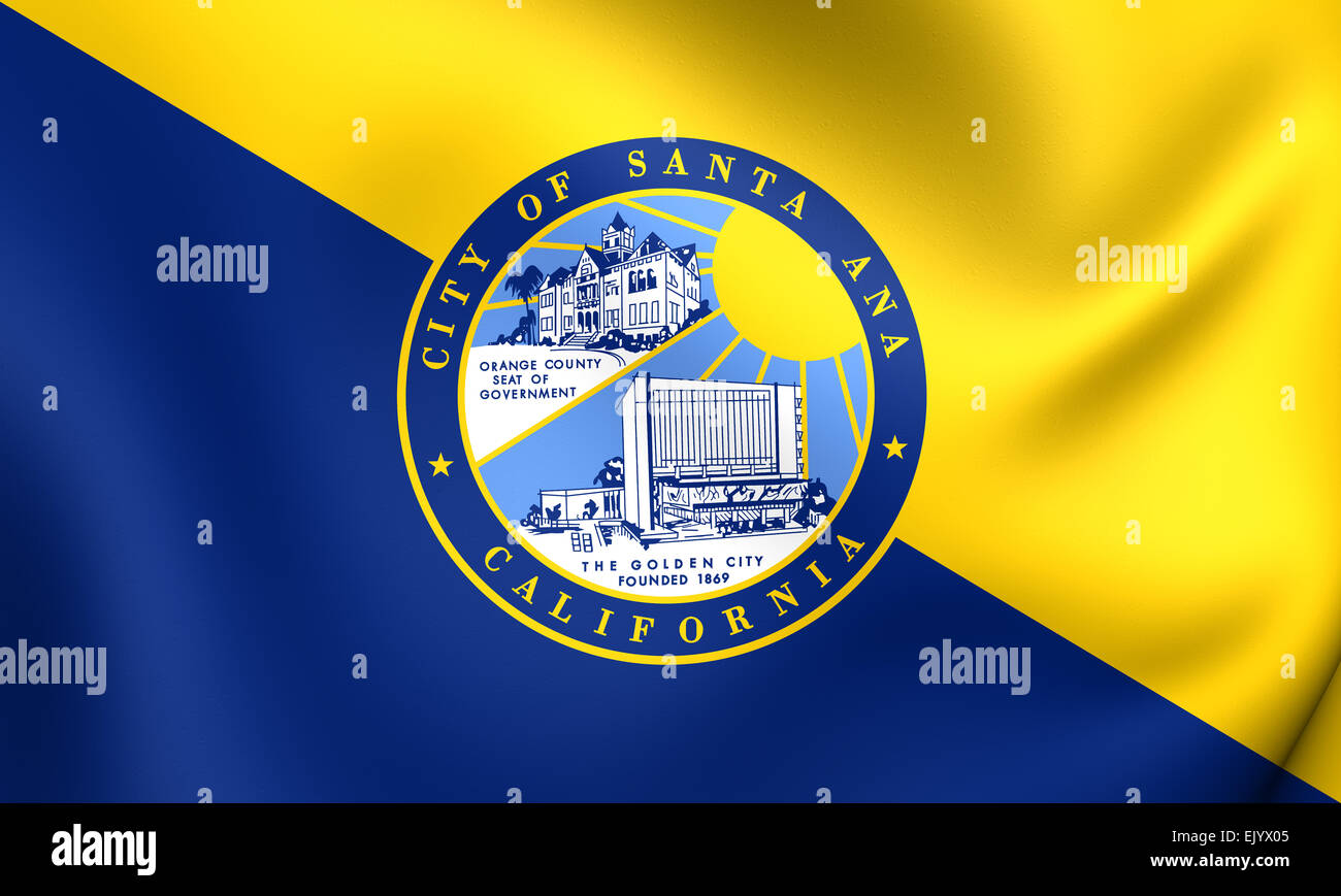 Flag of Santa Ana, USA. Close Up Stock Photo - Alamy
