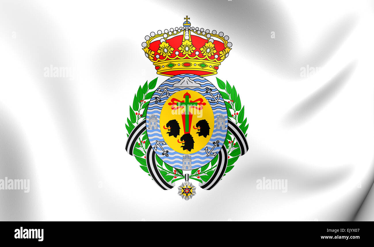 Flag of Santa Cruz de Tenerife City, Spain. Close Up Stock Photo - Alamy