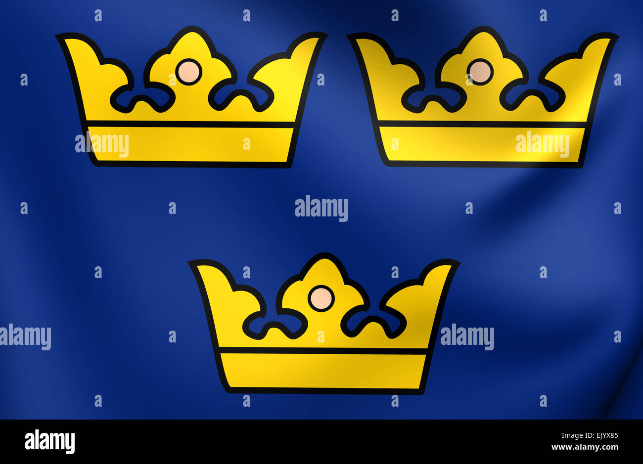 Three Crowns. National Emblem of Sweden Stock Photo - Alamy
