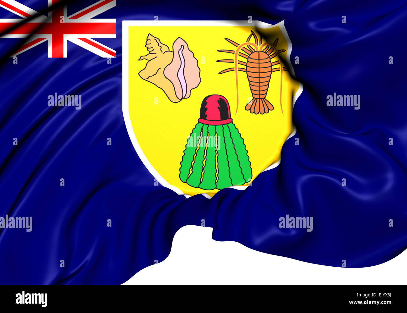 Turks and Caicos Islands Flag. Close Up Stock Photo - Alamy