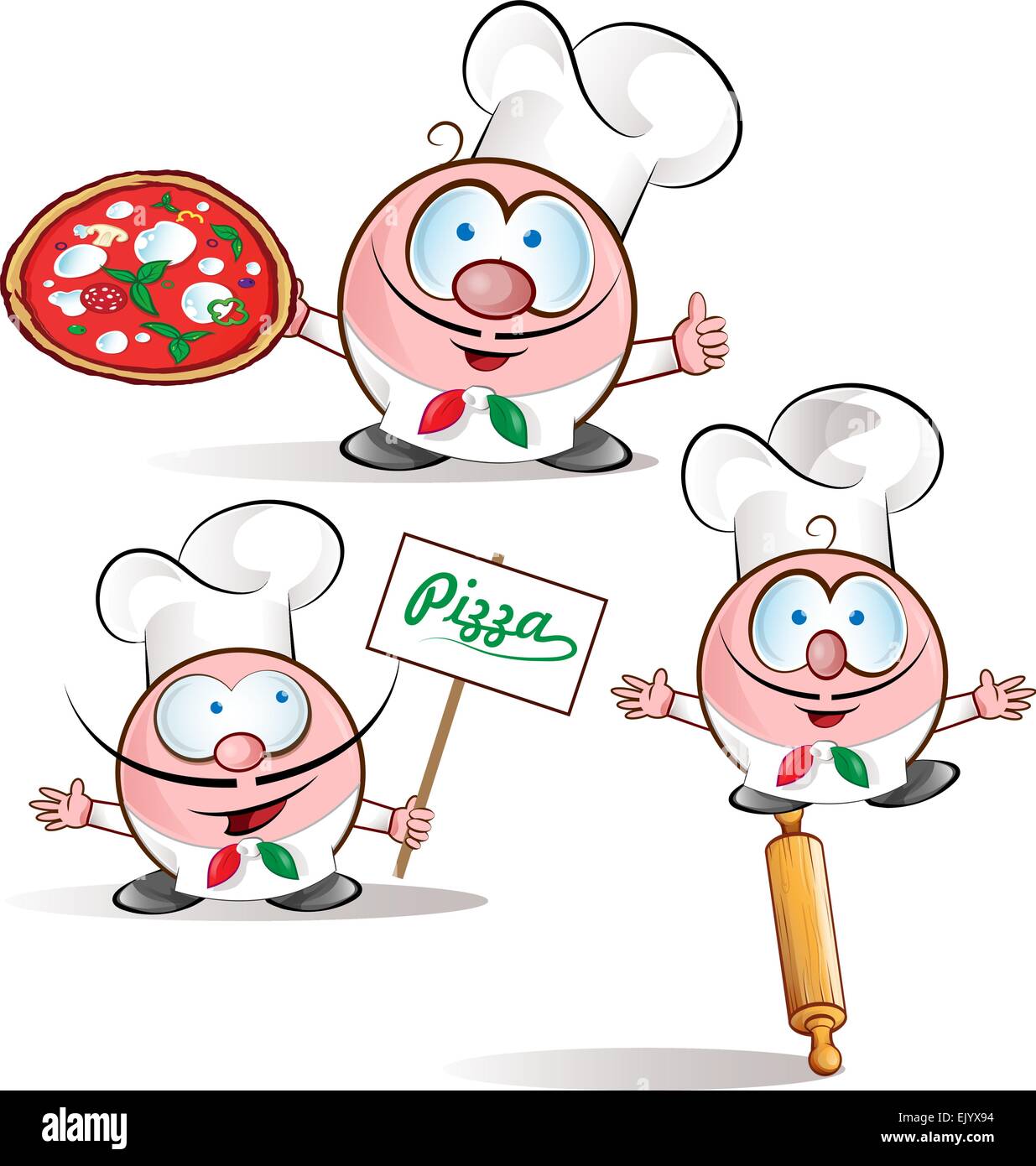 italian chef set isolated on white background Stock Vector Image & Art ...