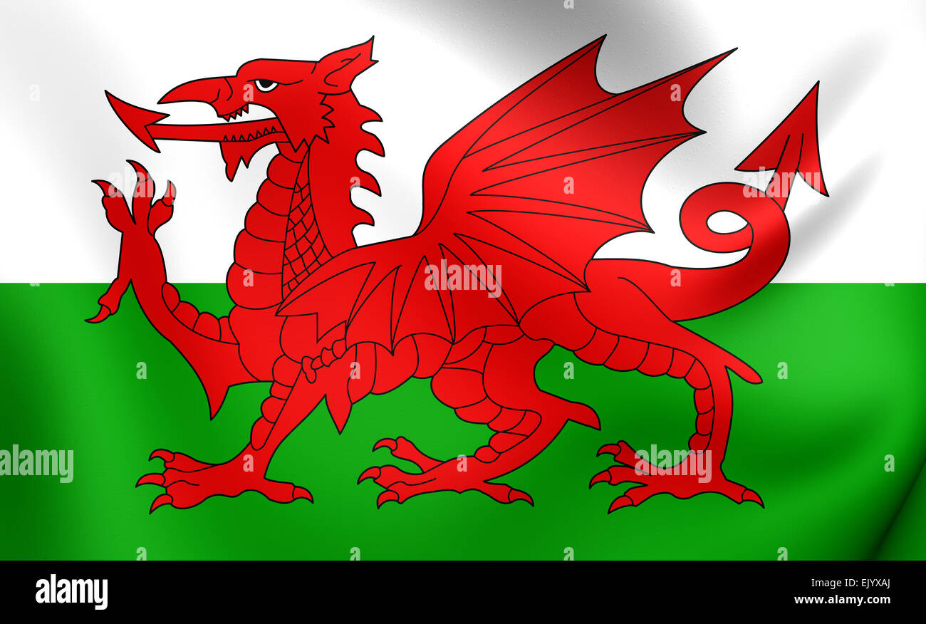 Flag of Wales. Close Up Stock Photo - Alamy