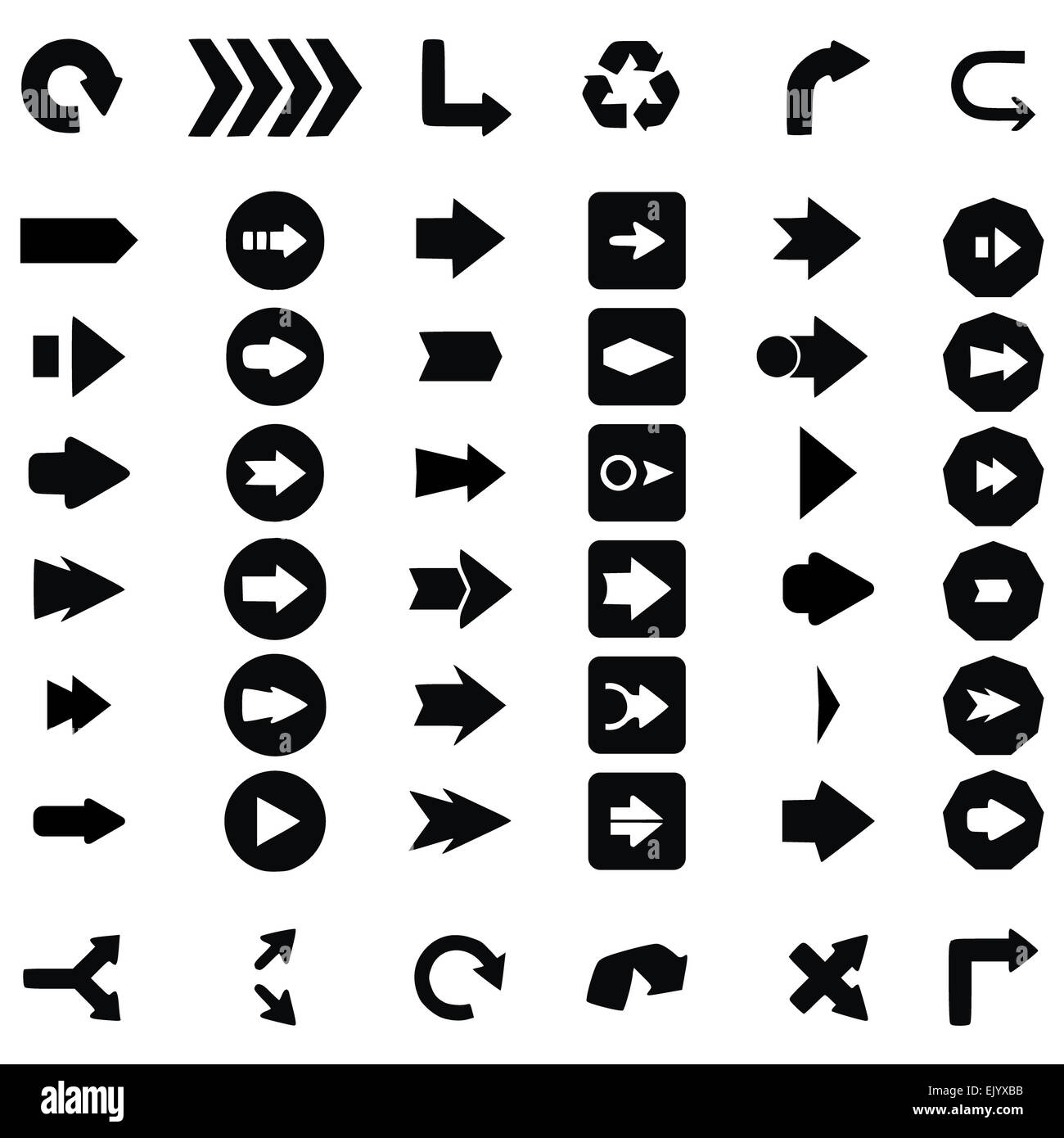 Set of black universal arrows. vector illustration Stock Photo - Alamy