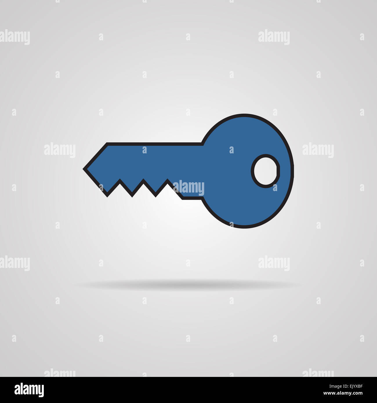 Key vector icon with shadow. illustration Stock Photo - Alamy