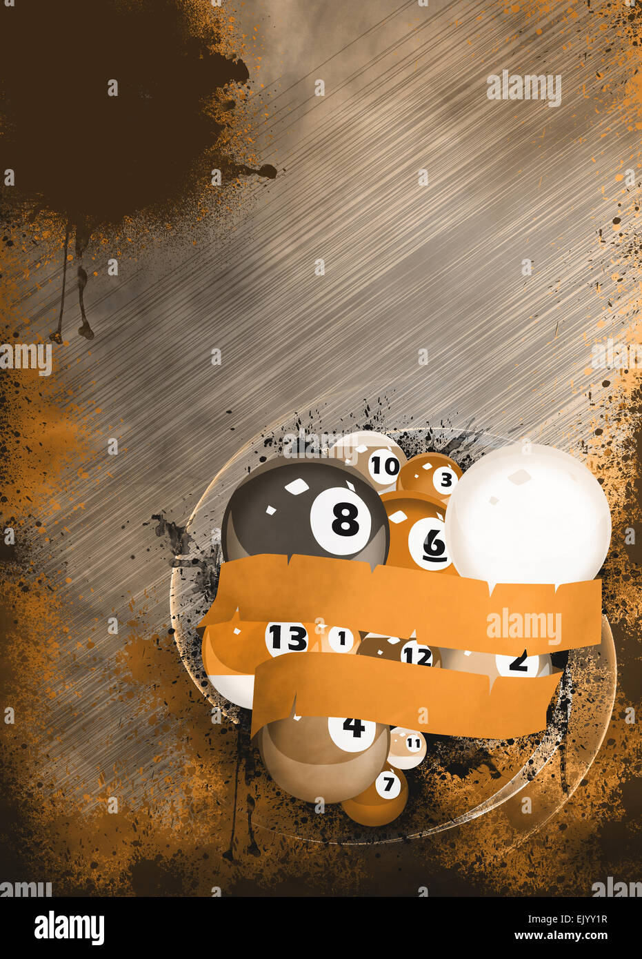 Abstract billiard invitation advert background with empty space Stock ...