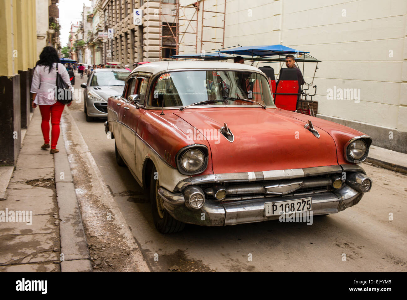 Old Chevrolet used as a taxi in Old Havana, Cuba Stock Photo - Alamy