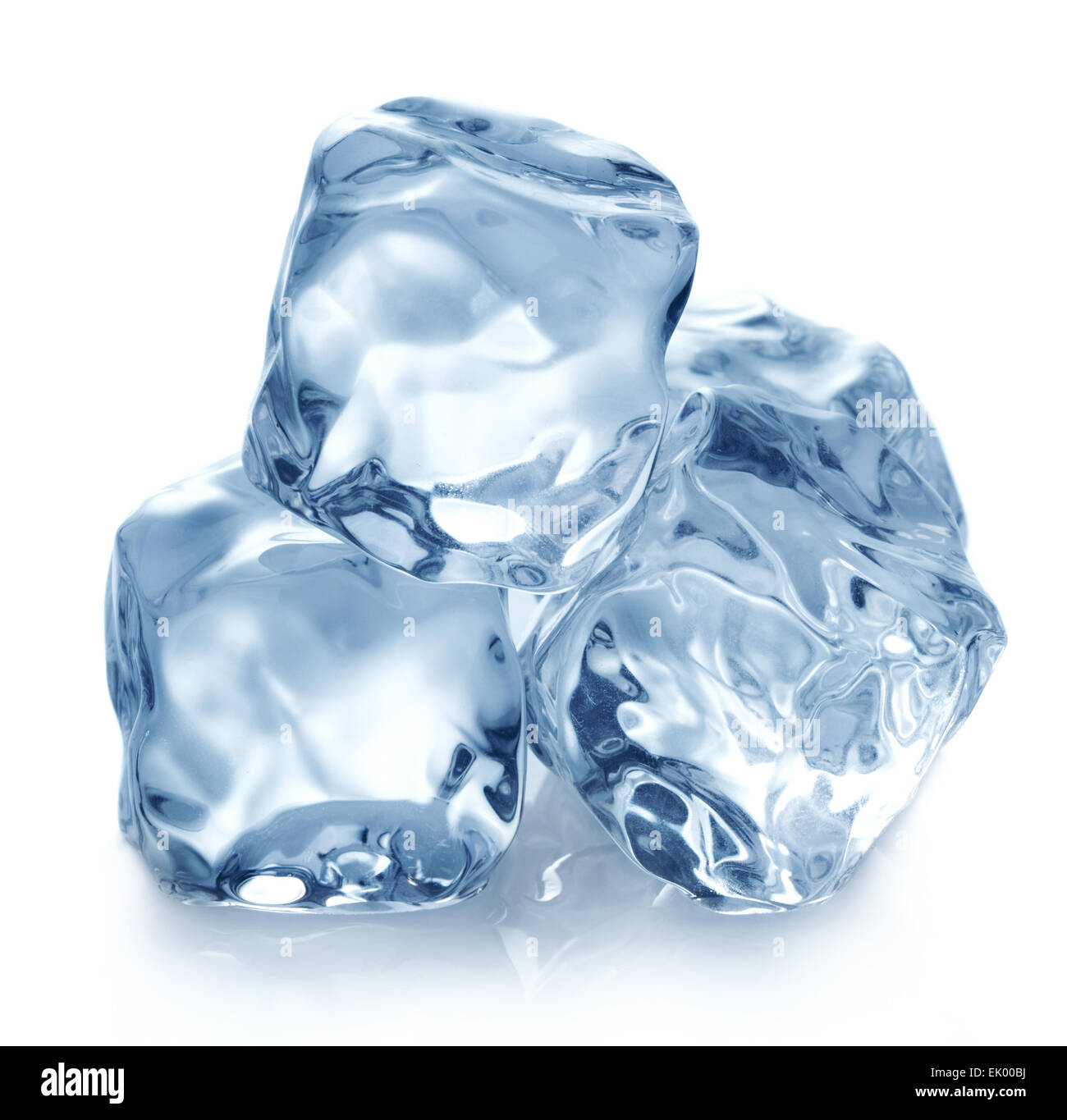 Ice cubes on white background Stock Photo - Alamy