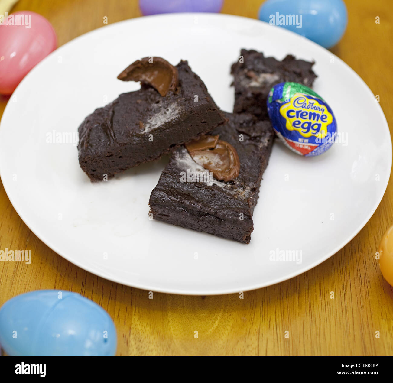 Cadbury Cream Egg Brownies Stock Photo - Alamy