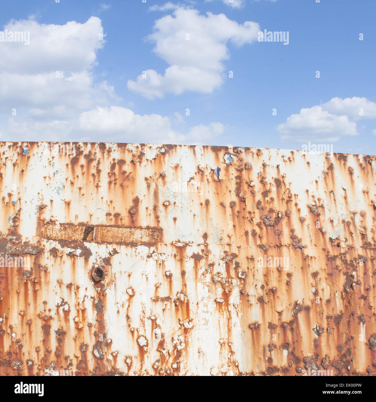 Blue Sky and rust. Rusted shipwreck and blue sky in background Stock ...