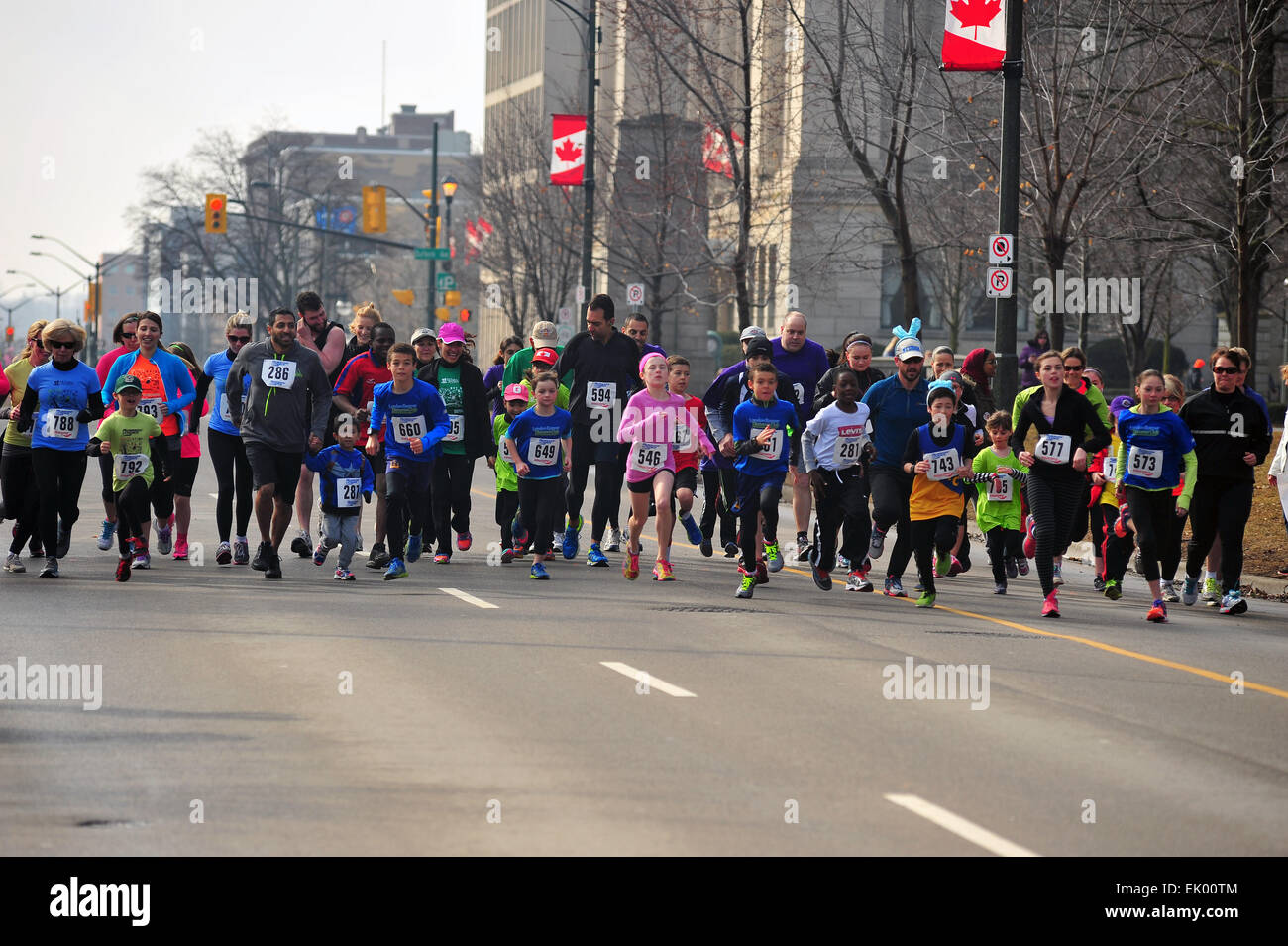 Children compete in charity running events in Downtown London, Ontario ...