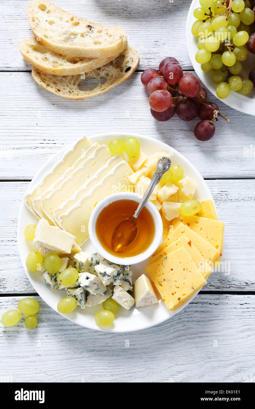 Plate honey various cheese hi-res stock photography and images - Alamy