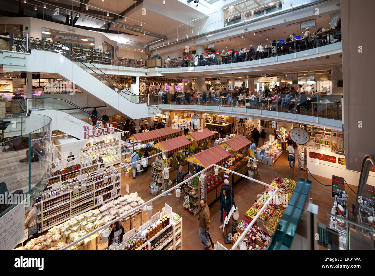 Eataly inside. Multi store for food and restaurants. Milano Italy Stock ...