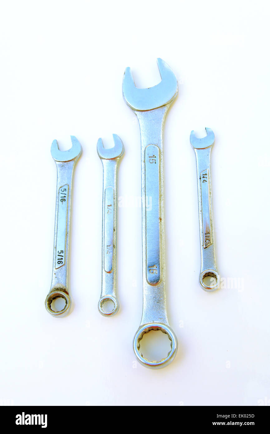 Mechanic tools set isolated on white background Stock Photo - Alamy