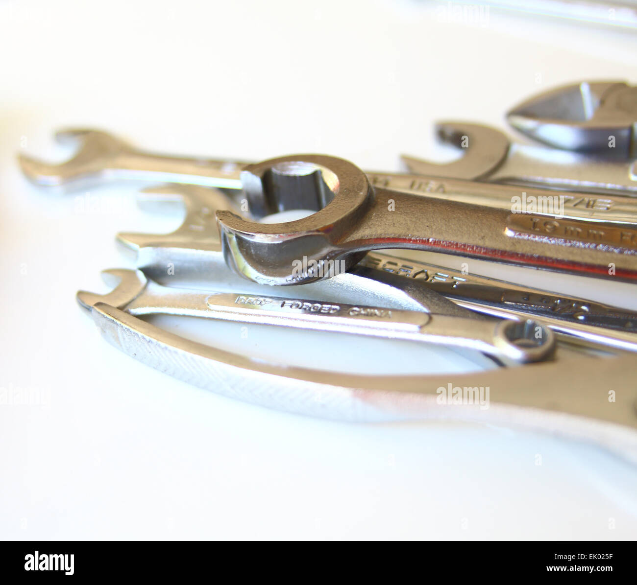 Mechanic tools set isolated on white background Stock Photo - Alamy