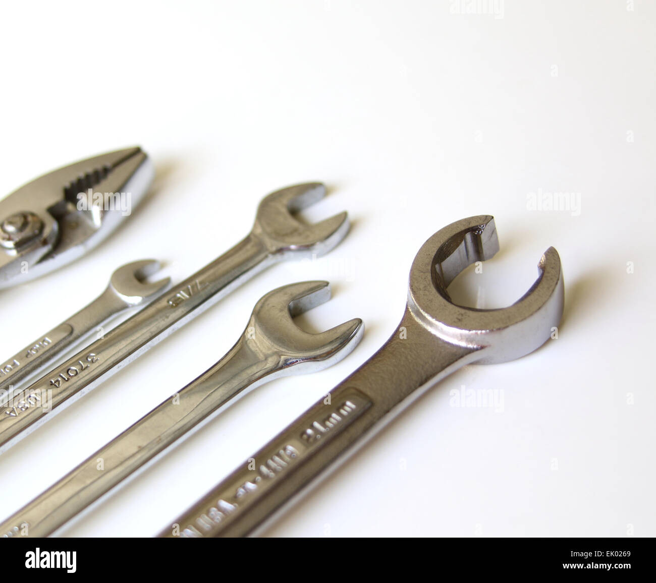 Mechanic tools set isolated on white background Stock Photo - Alamy