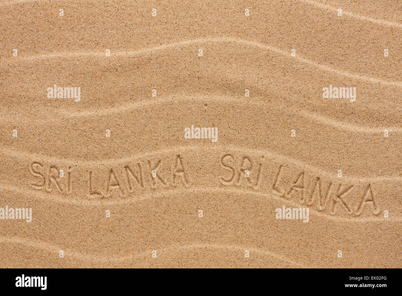 Sri Lanka inscription on the wavy sand, as background Stock Photo - Alamy