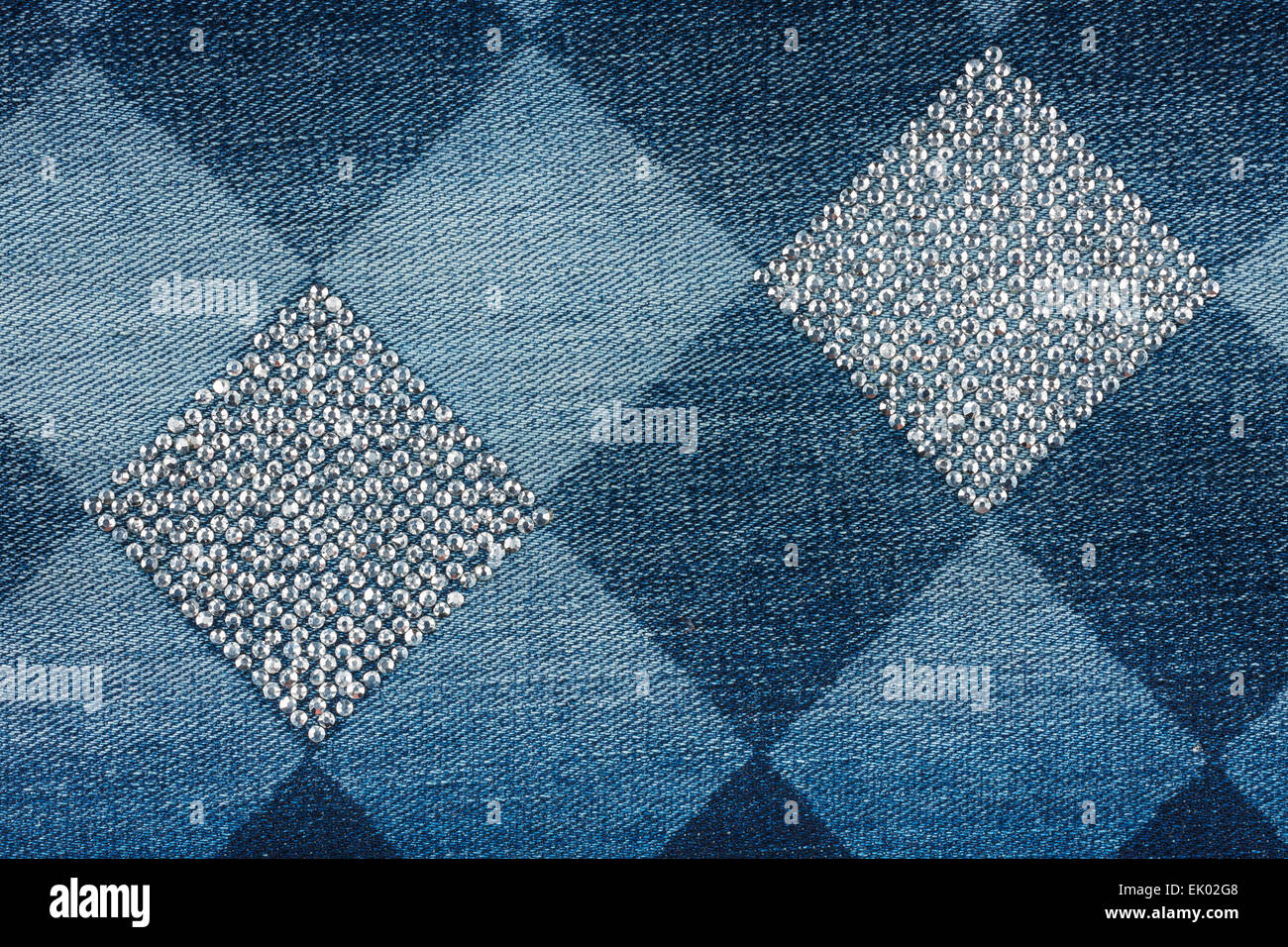 Fashionable background, jeans in rhinestones, texture Stock Photo - Alamy