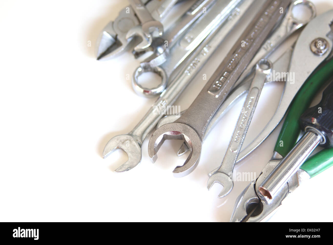 Mechanic tools set isolated on white background Stock Photo - Alamy