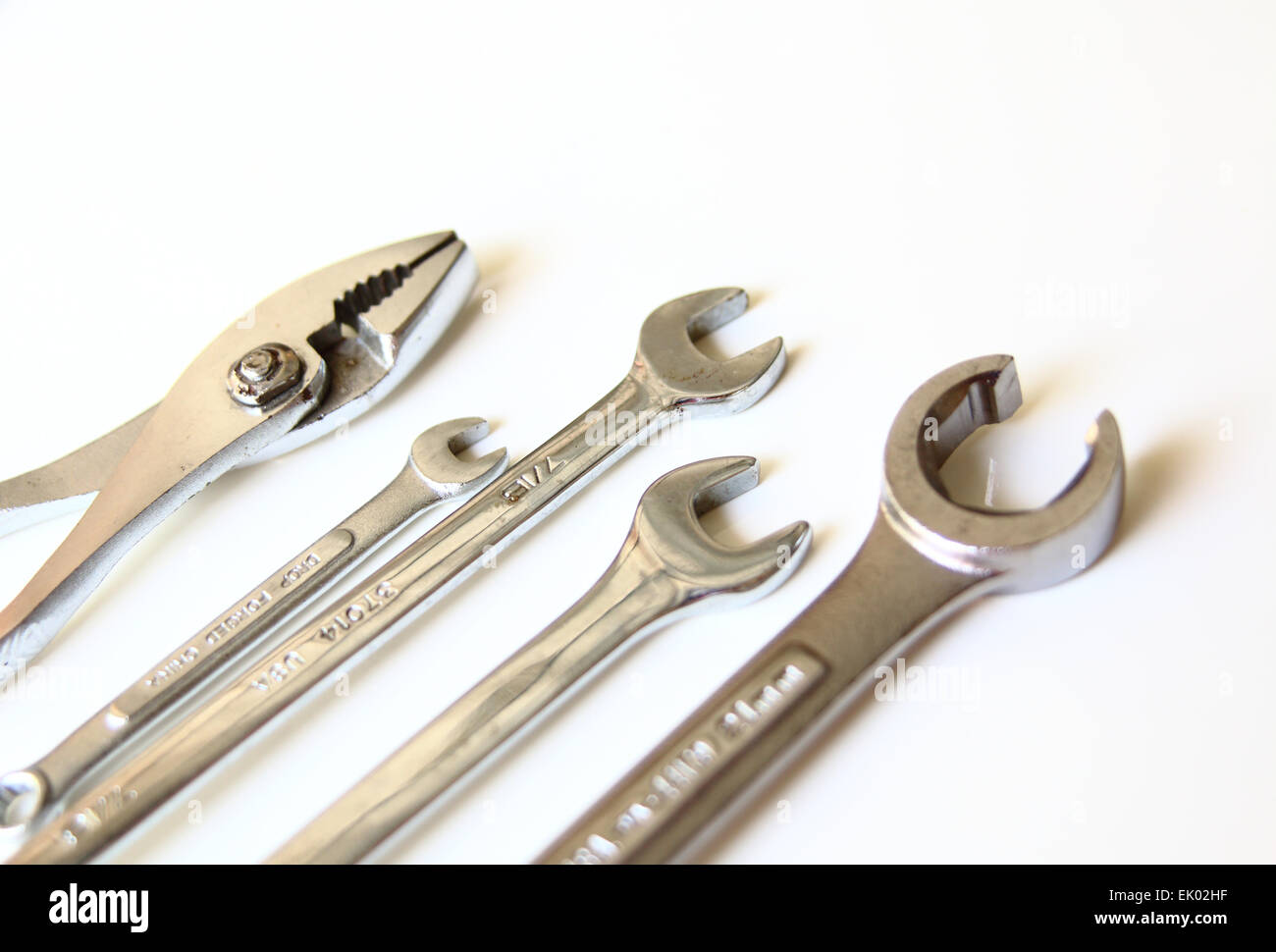 Mechanic tools set isolated on white background Stock Photo - Alamy