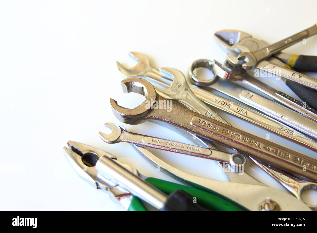 Mechanic tools set isolated on white background Stock Photo - Alamy