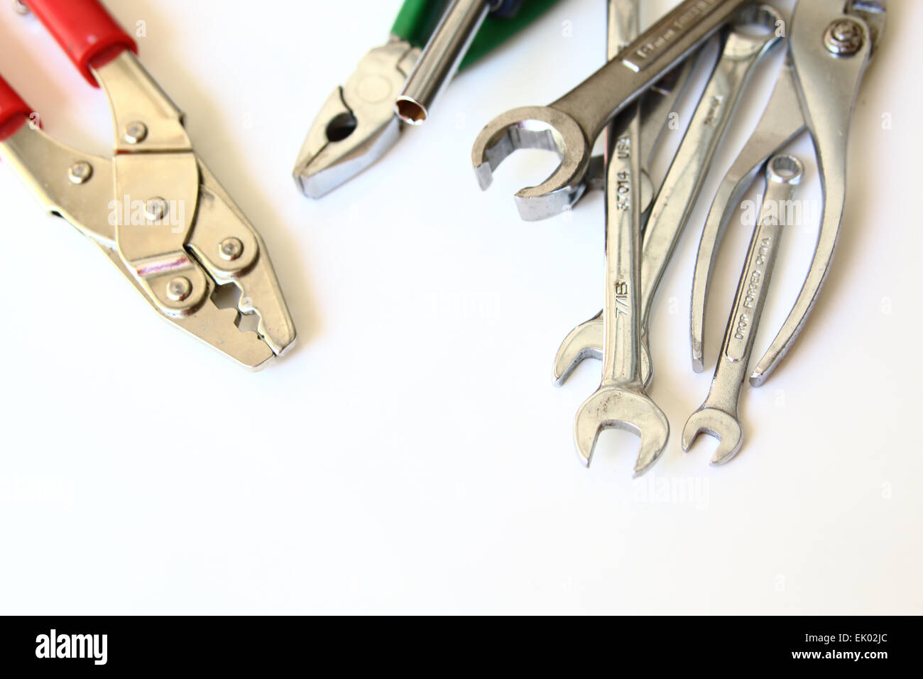 Mechanic tools set isolated on white background Stock Photo - Alamy