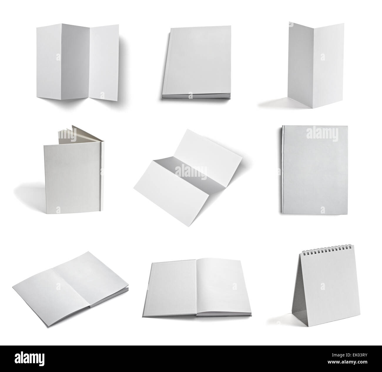 white leaflet and book template Stock Photo - Alamy