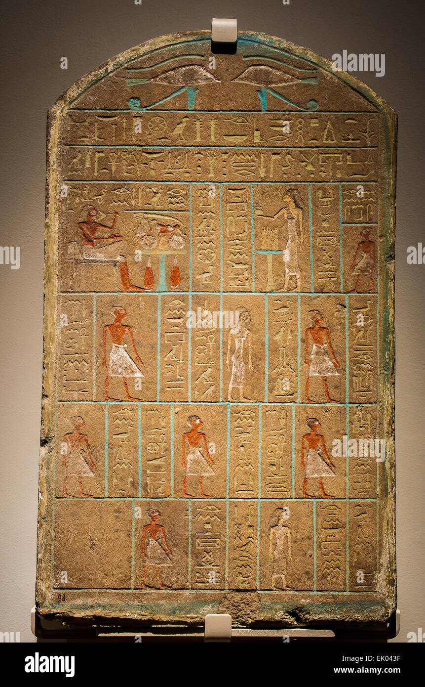 Italy Piedmont Turin Egyptian Museum new staging - stele of commander ...