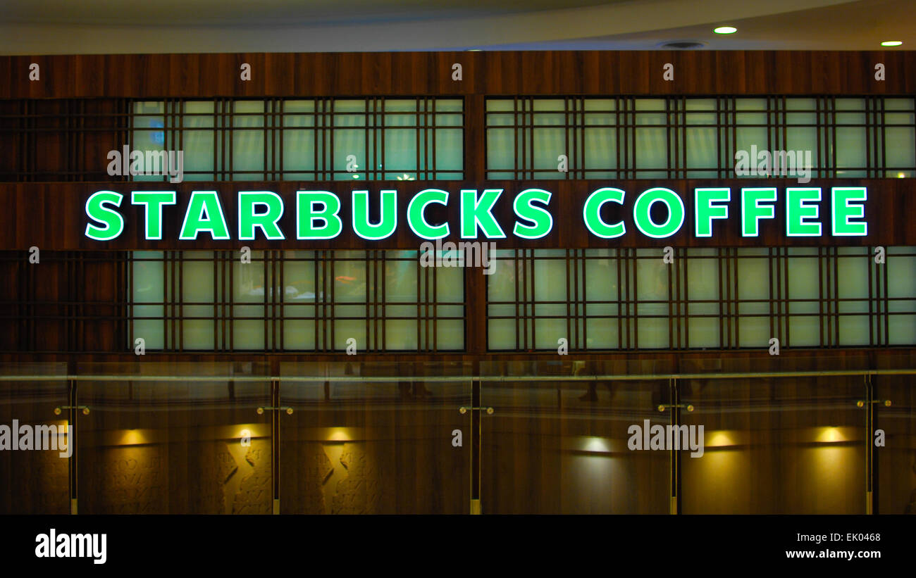 Starbucks coffee sign Stock Photo - Alamy